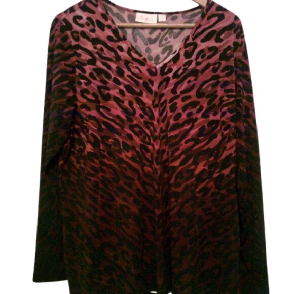 Belle by Kim Gravel | Tops | Belle By Kim Gravel Large Animal Print ...